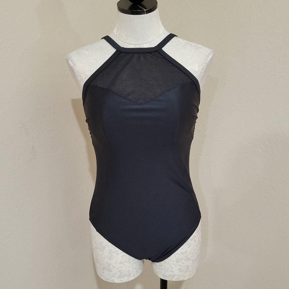 Figleaves High Neck Mesh One Piece Swimsuit Keyhole B… - Gem